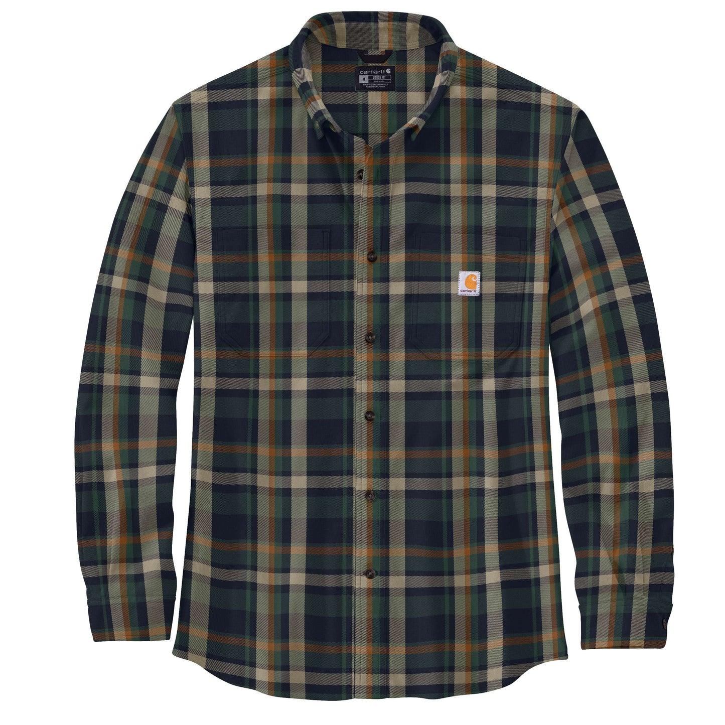 Rugged Flex™ Relaxed Fit Midweight Flannel Long-Sleeve Plaid Shirt ...