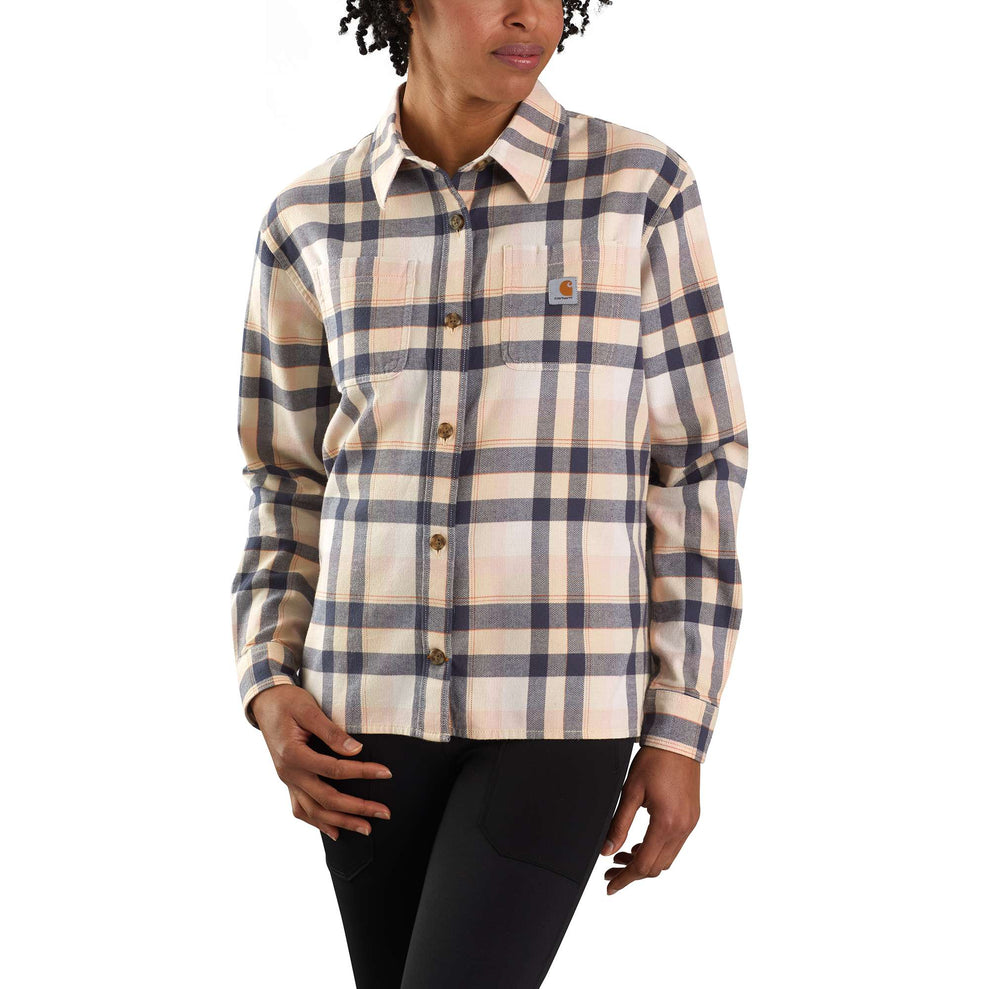 Rugged Flex® Loose Fit Midweight Flannel Long-Sleeve Plaid Shirt ...