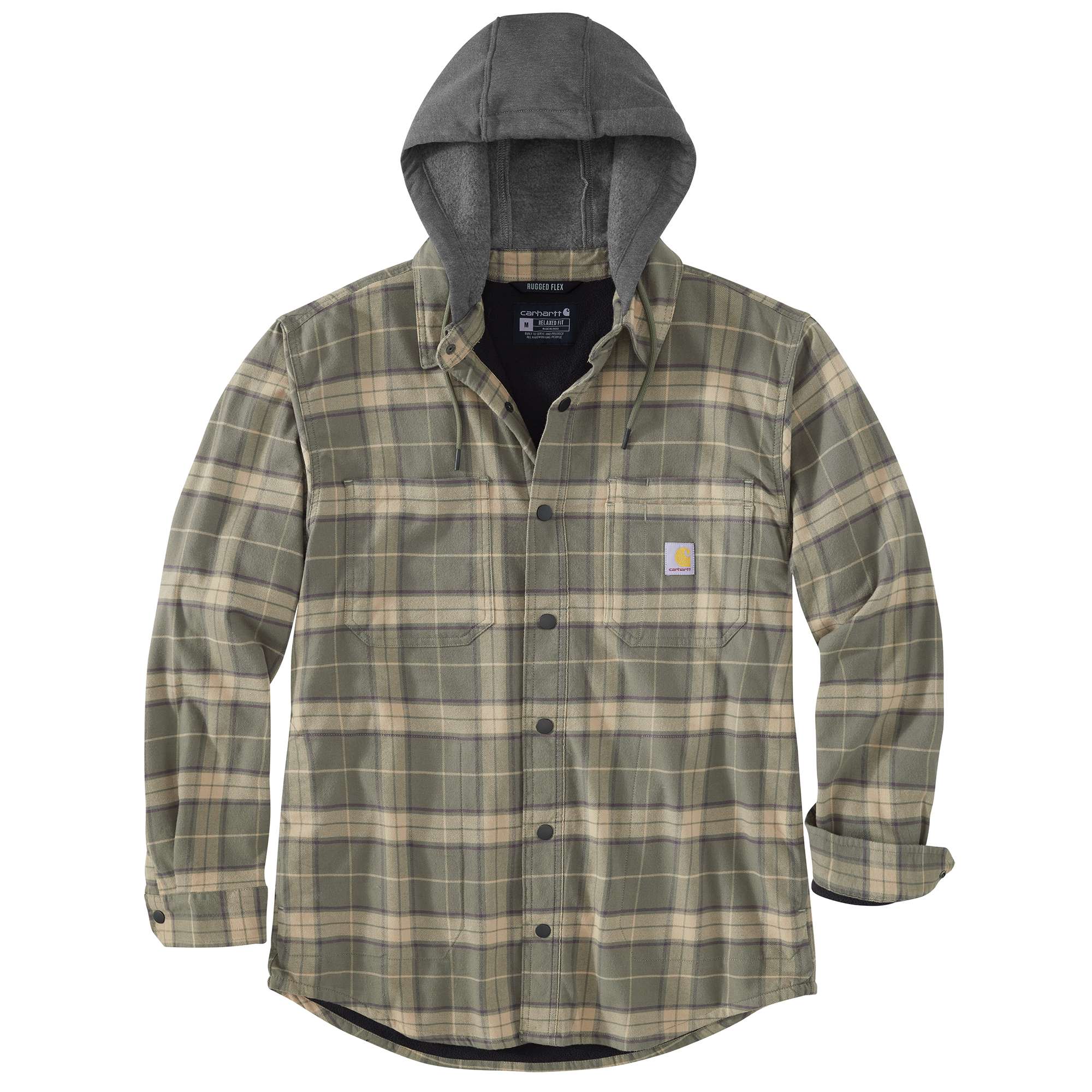 Rugged Flex™ Relaxed Fit Flannel Fleece Lined Hooded Shirt Jac