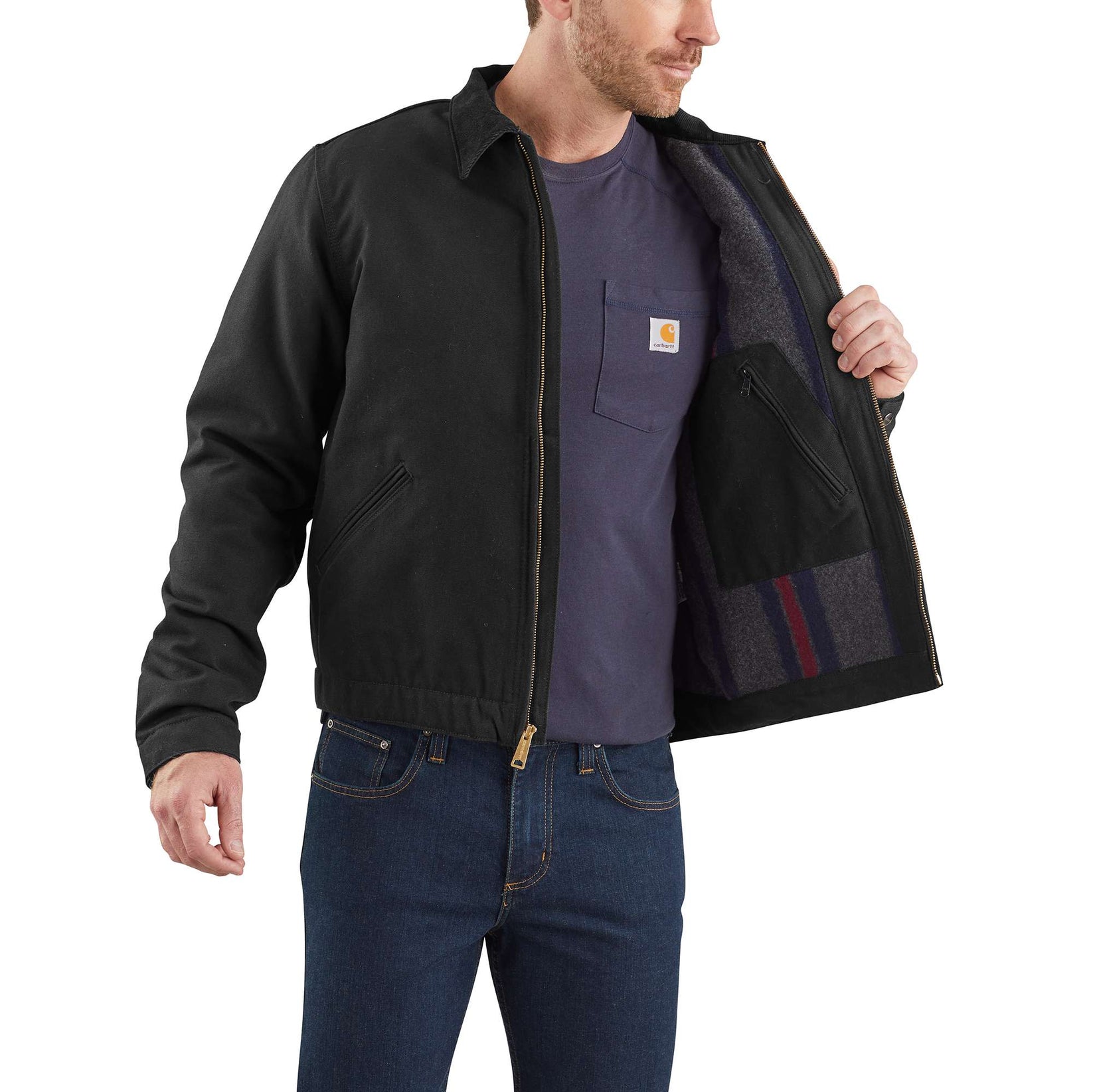 Men's Blanket-Lined Detroit Jacket - Relaxed Fit - Duck - 1 Warm Rating | Carhartt Reworked