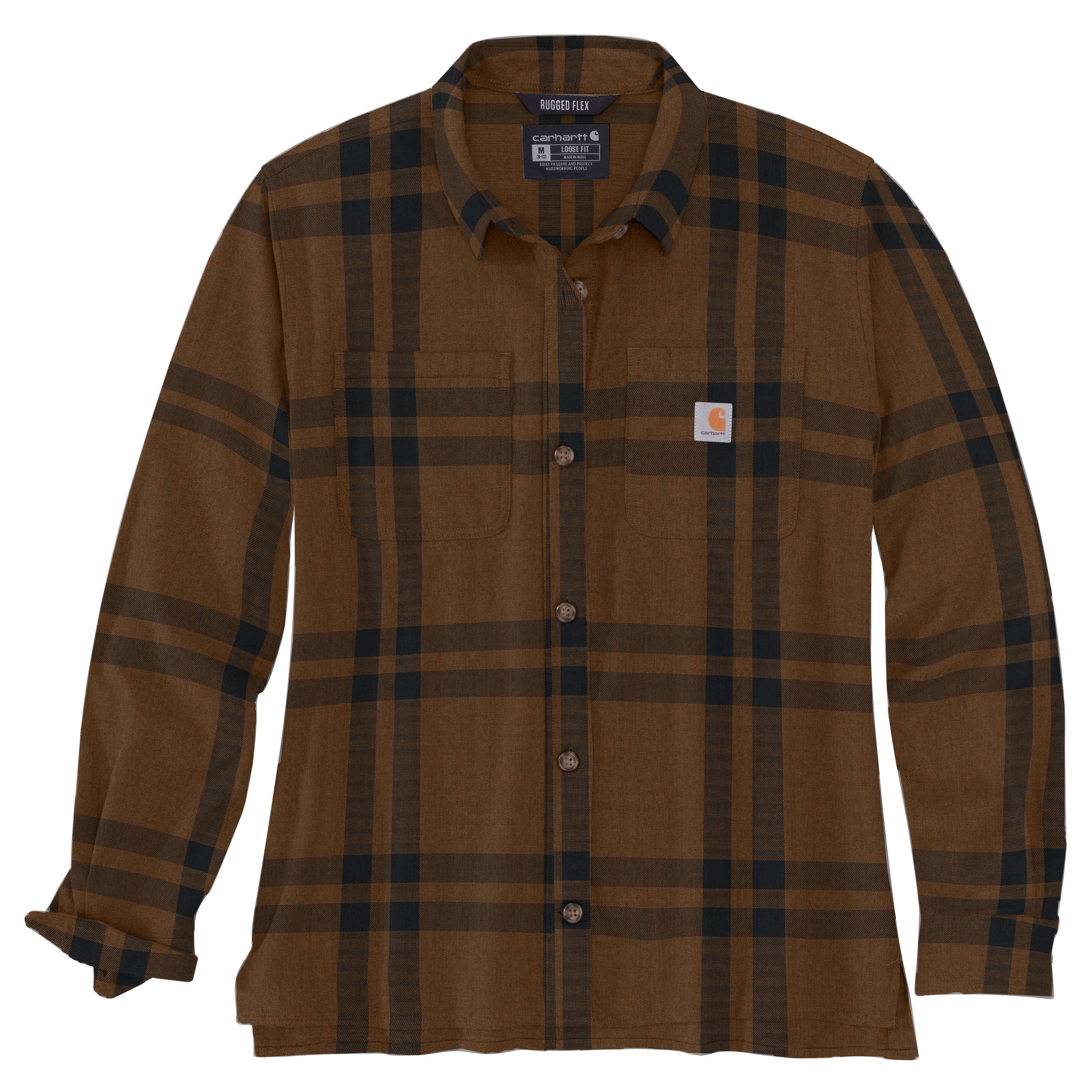 Rugged Flex Loose Fit Midweight Flannel Long-Sleeve Plaid Shirt ...